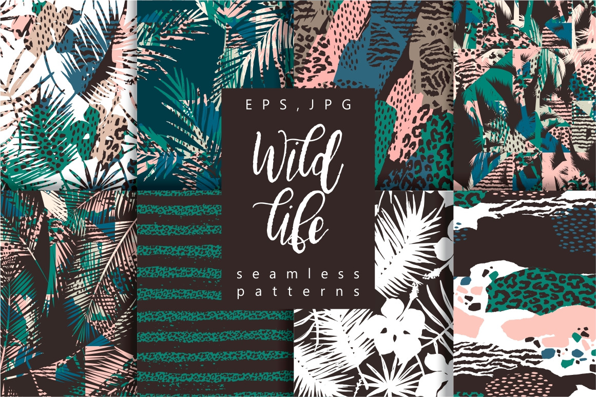 Wild Life. 8 seamless patterns., a Pattern Graphic by Nadia Grapes ...