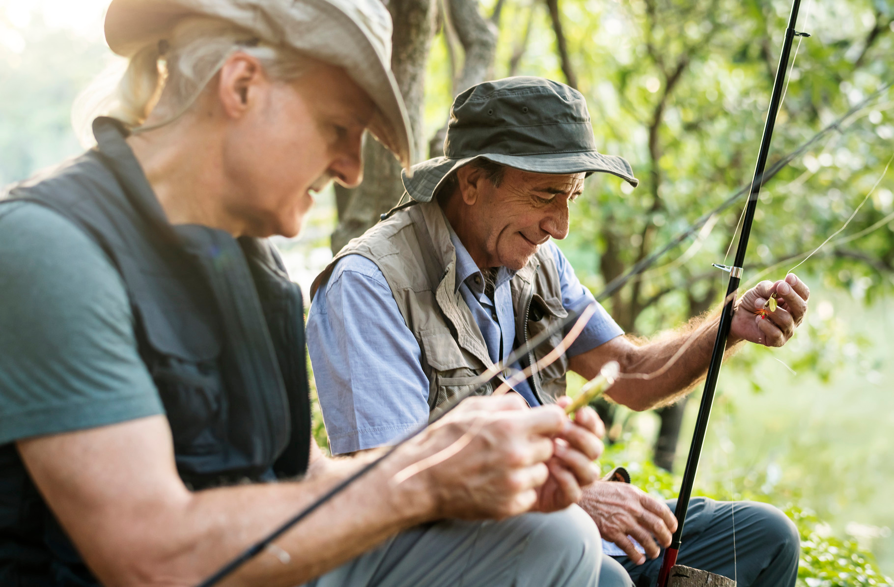 Senior fishing, a Photo by rawpixel