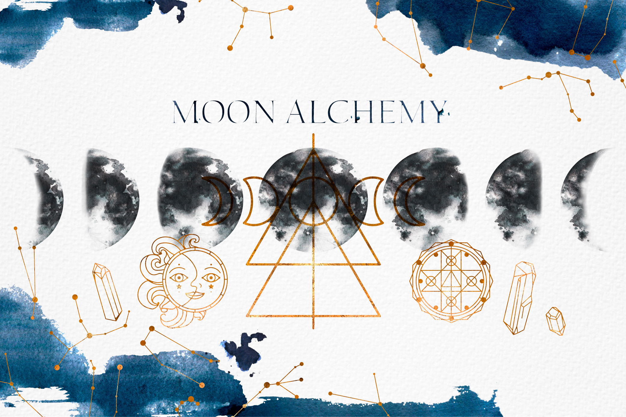 ☆MOON ALCHEMY☆ Watercolor collection, a Texture Illustration by Fresh-shop