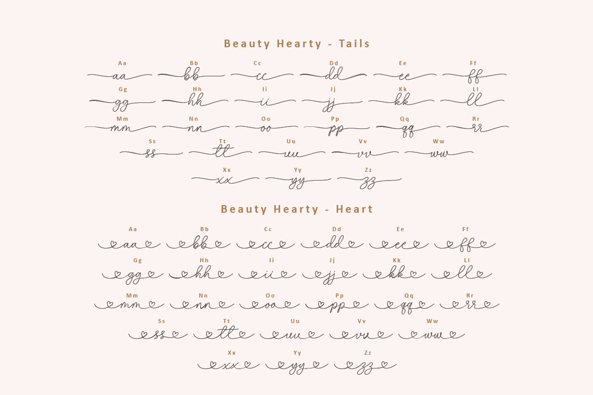 Beauty Hearty - Heart Swashes Font