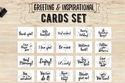 Greeting & inspirational cards set | Decorative Illustrations ...