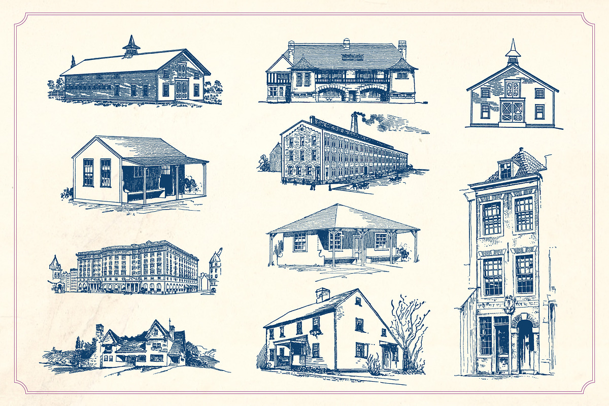 Vintage Buildings, an Object Illustration by Mr Vintage