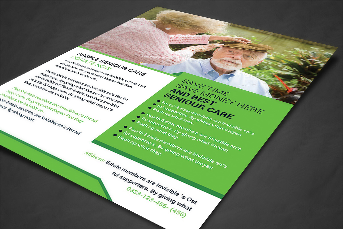 Elderly Care Flyer Template, a Flyer Template by AfzaalGraphics