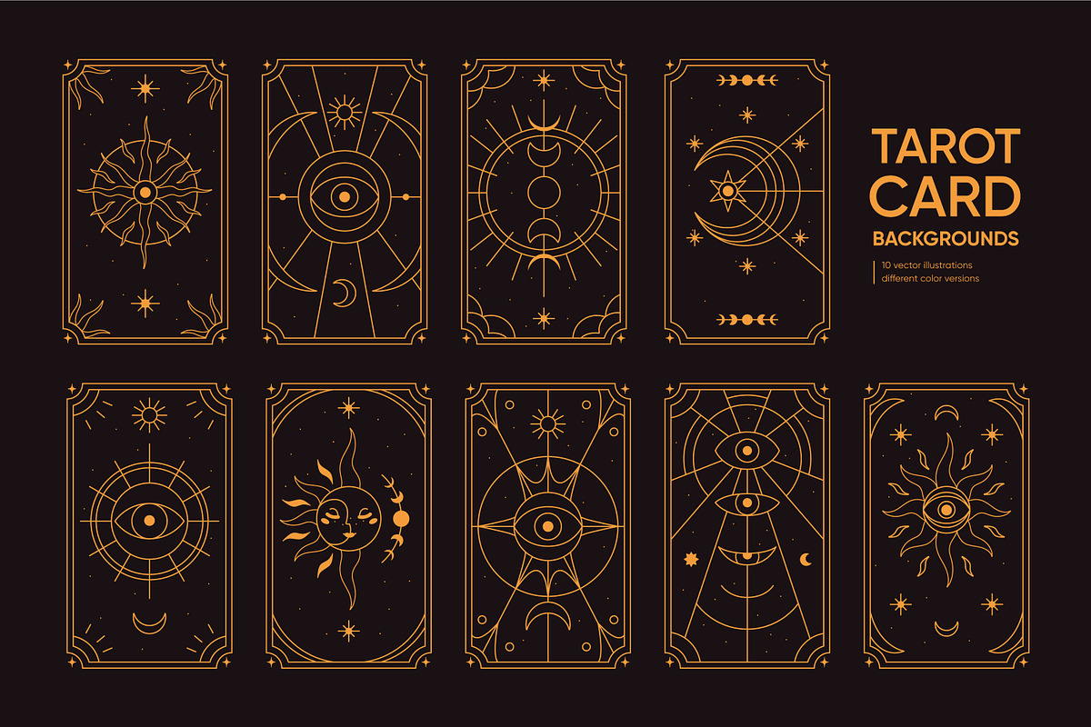 Magic tarot card back designs set, a Decorative Illustration by Good Studio