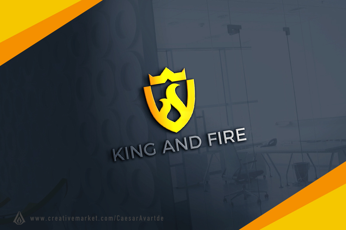 King And Fire Shield Logo Template, a Branding & Logo Template by ...