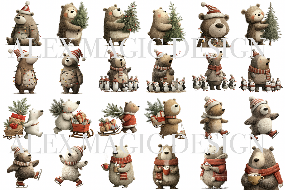 Christmas Bears Clipart