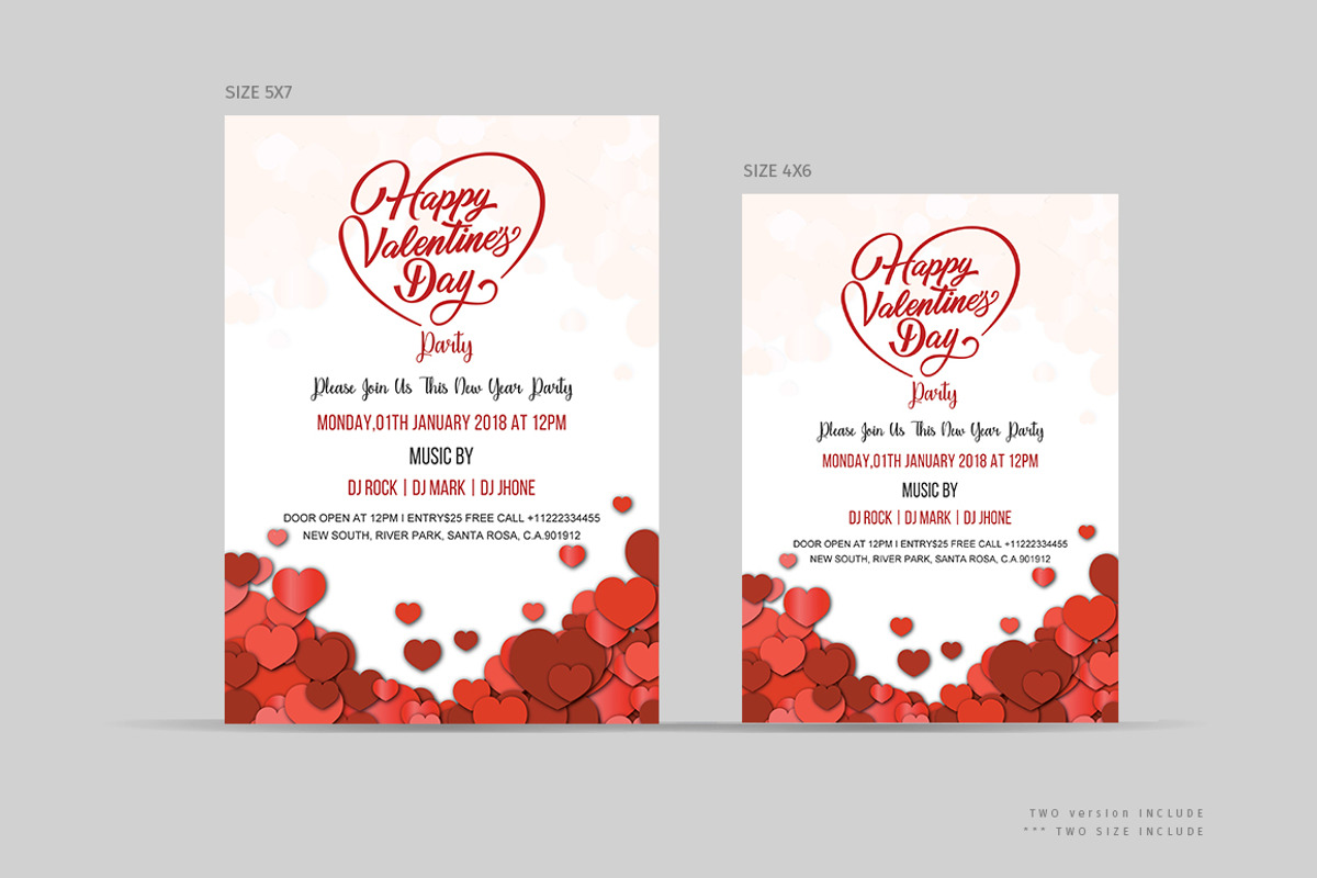 Valentines Day Party invitation, an Invitation Template by Madhabi Studio