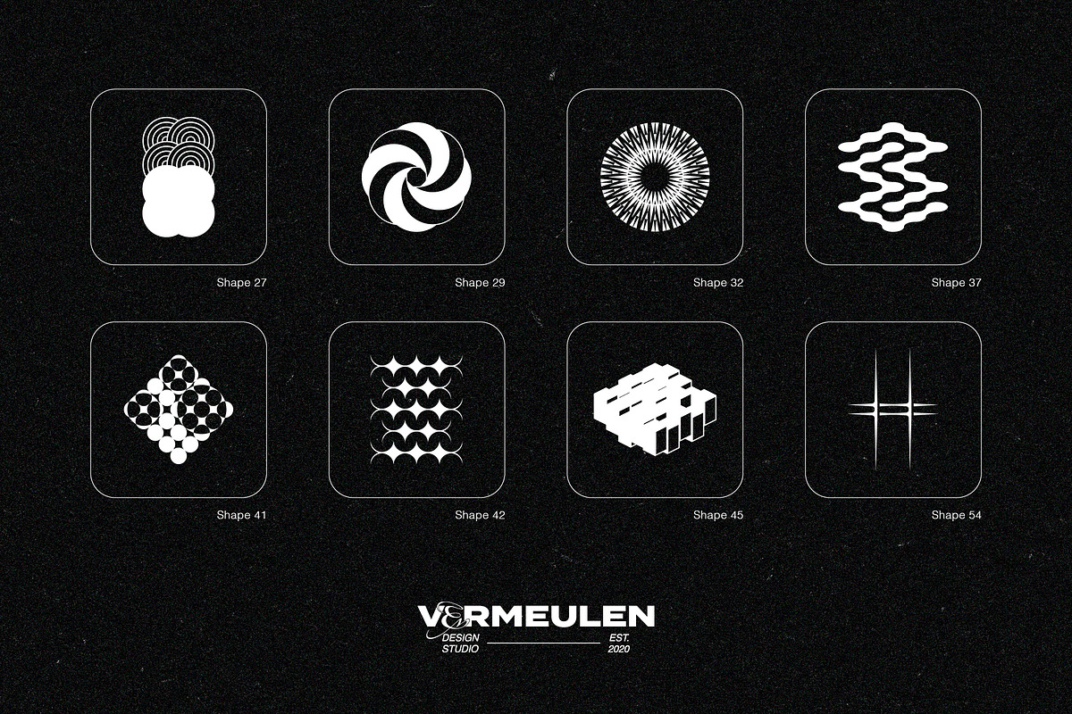 100 Vector Shapes | Bold Brutalism, an Object Graphic by Vermeulen ...
