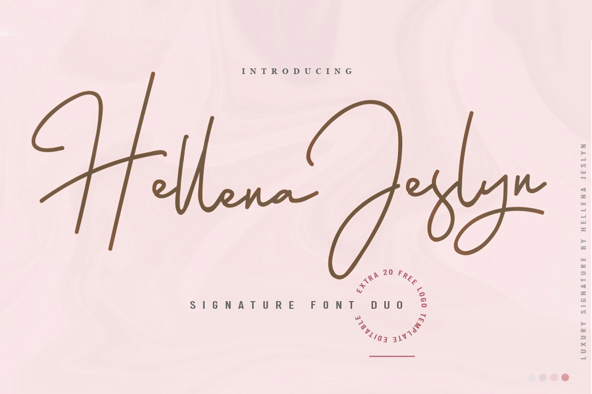 Hellena Jeslyn Font Duo (Free Logo), a Script Font by Anxiety Studio