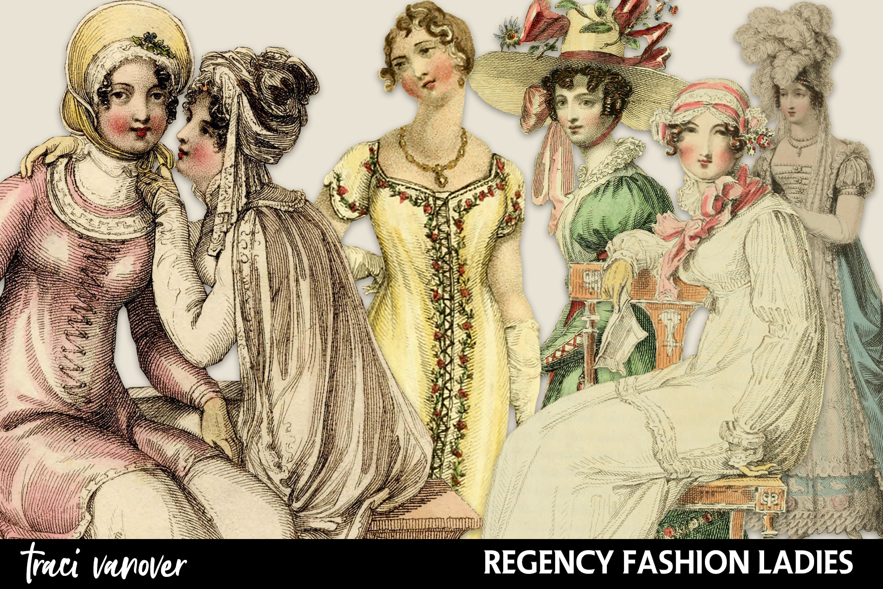 Regency Fashion Image Collection PNG, an Illustration by ephemoire