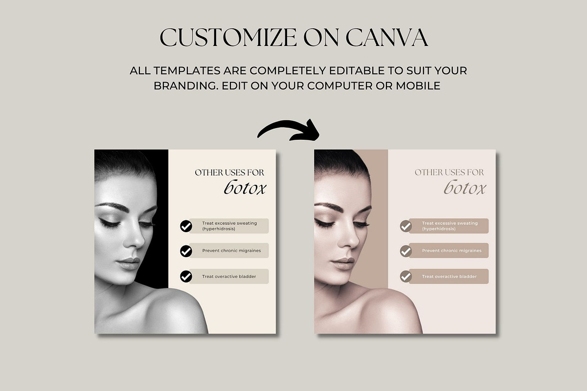 Botox & Fillers Canva Templates, a Social Media Template by Studio Suvelle