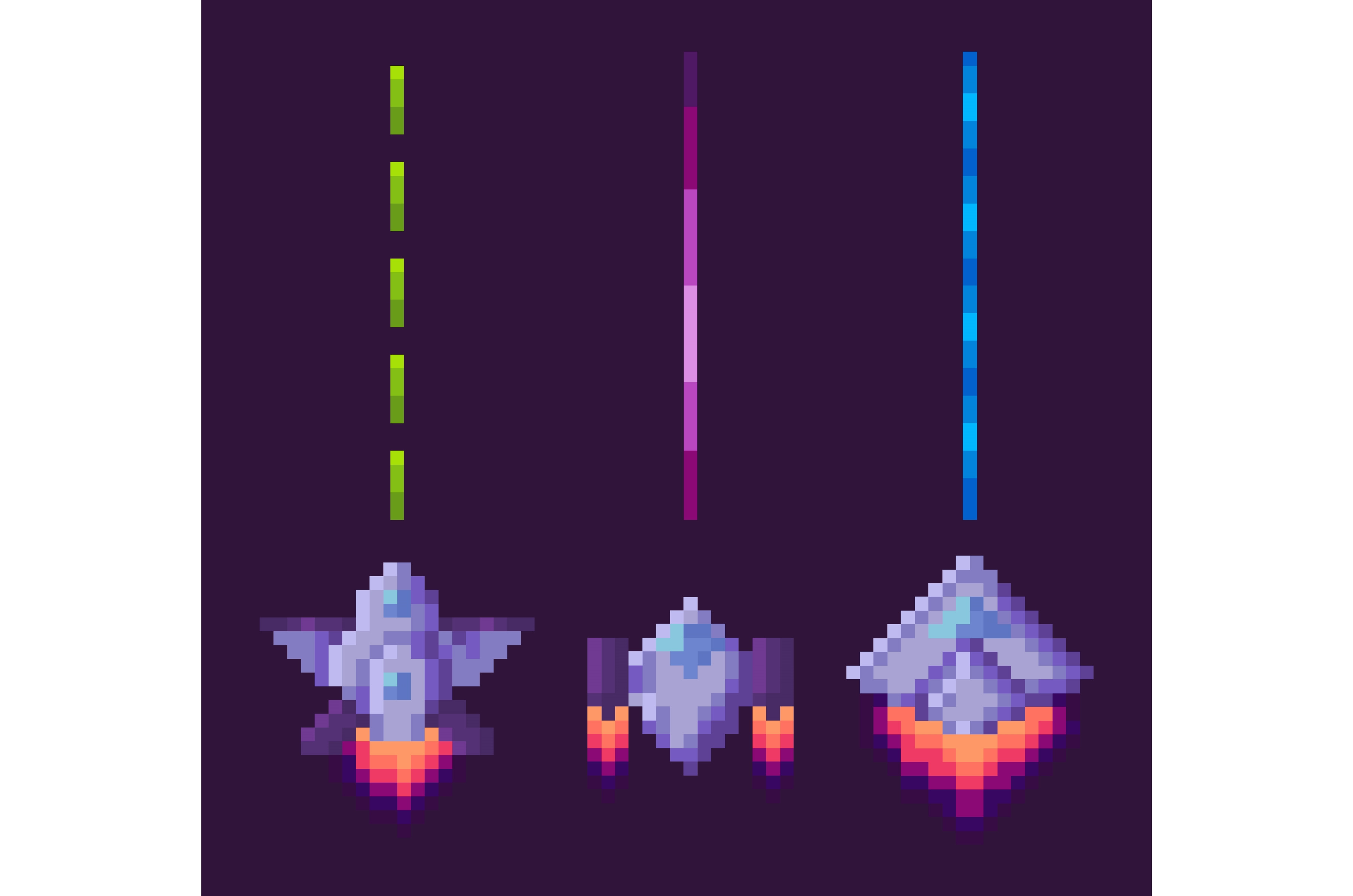 Space Pixel Game Spaceship with, an Object Illustration by robuart