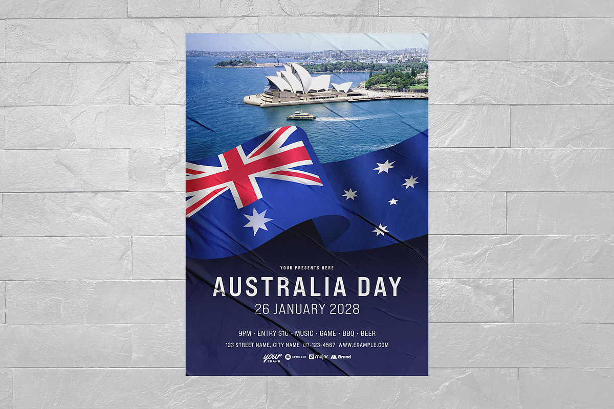 Australia Day Flyer Template, a Flyer Template by BrandPacks