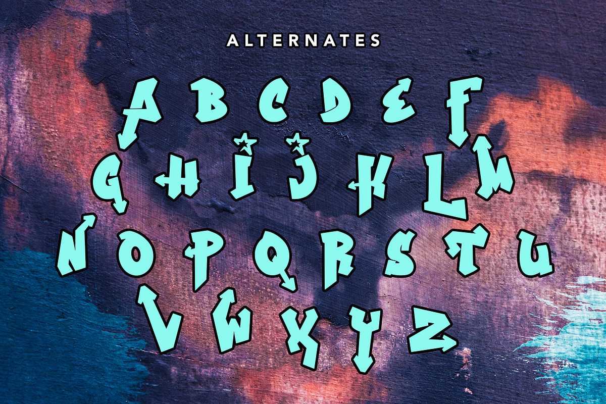 Funky Star - Graffiti Font, a Font by Arendxstudio