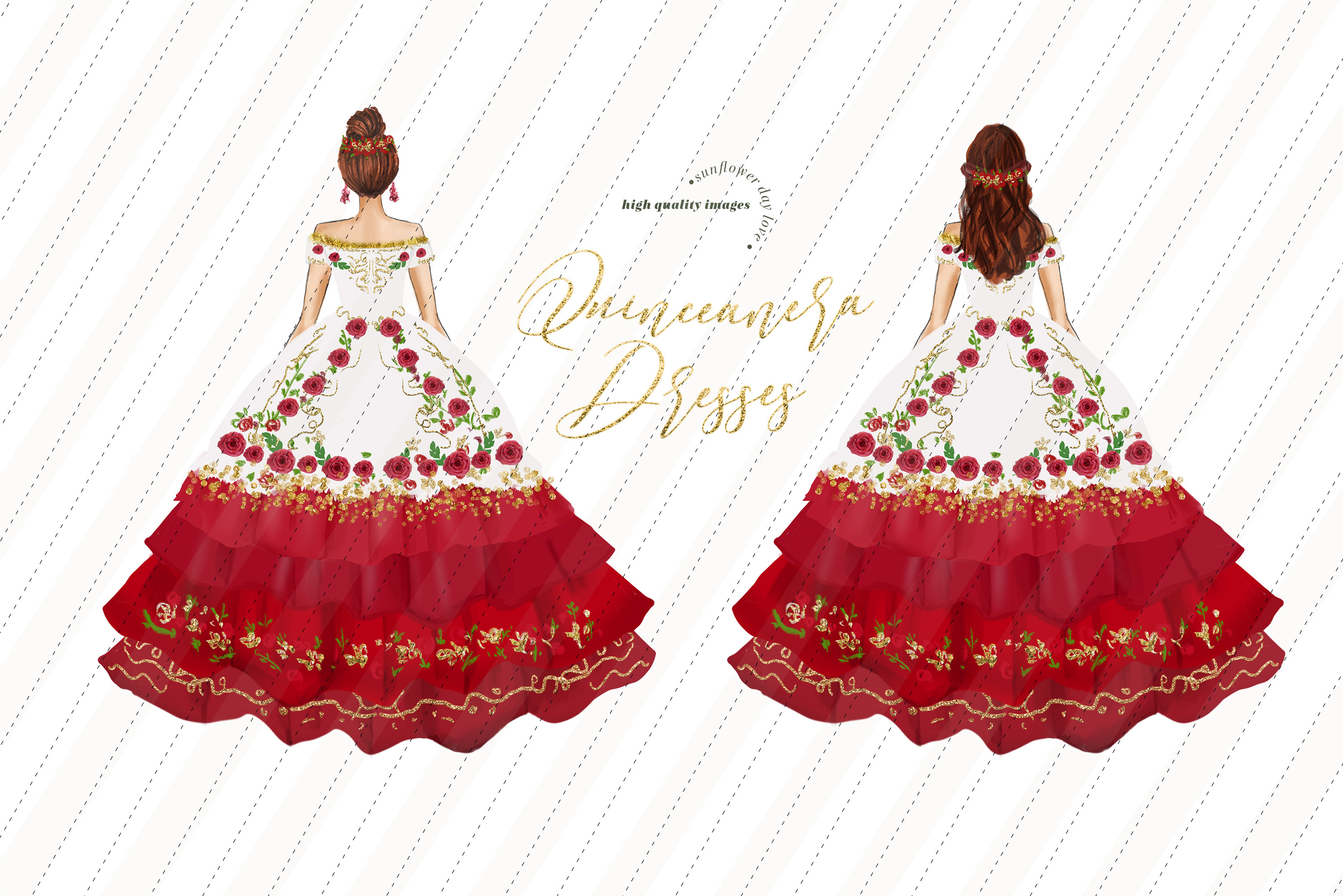 White & Red Miss Quince Clipart, an Illustration by Sunflower Day Love