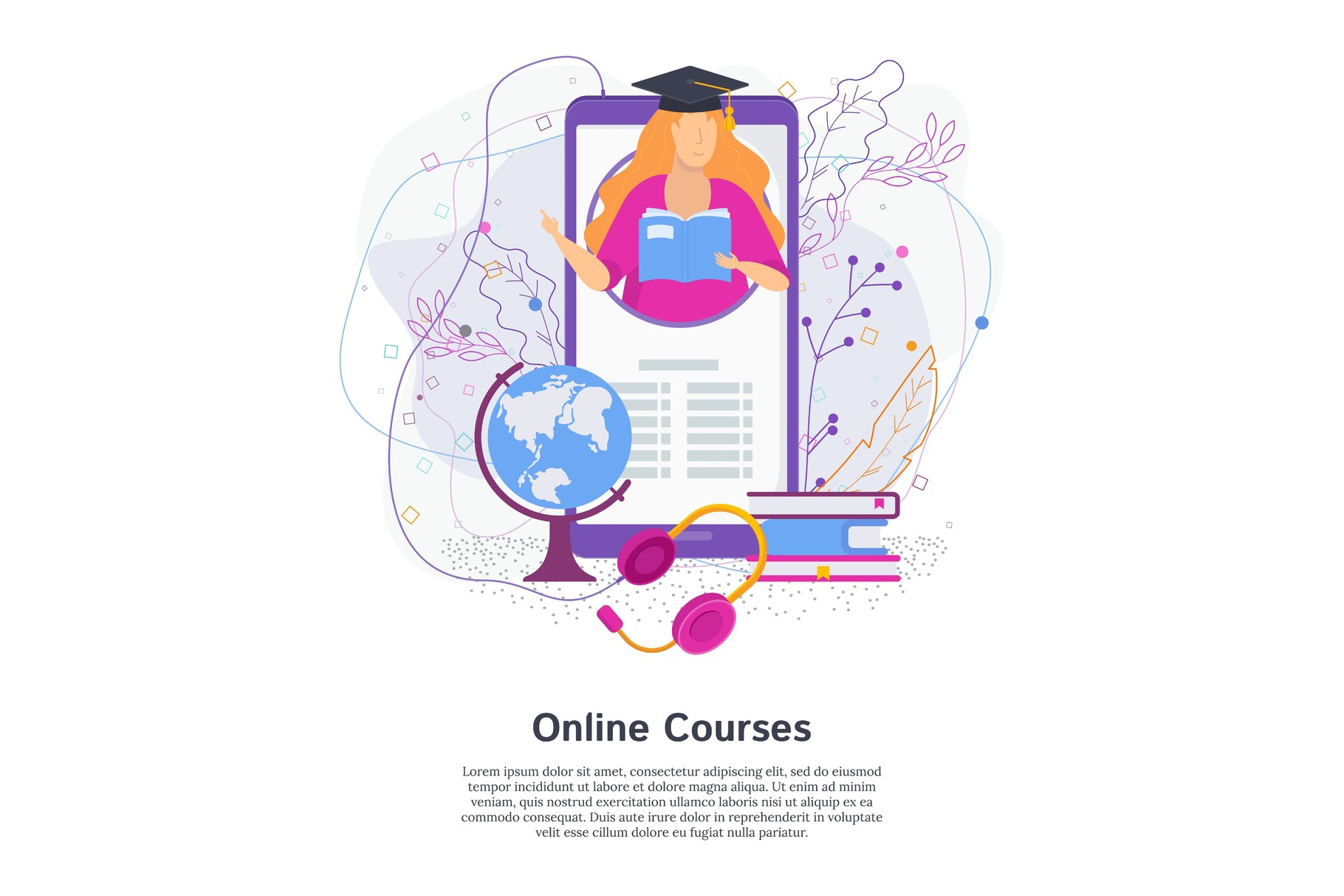Mobile educational app, an Education Illustration by Quarta