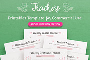 Tracker Printables InDesign Template, a Templates & Theme by Janice Designs