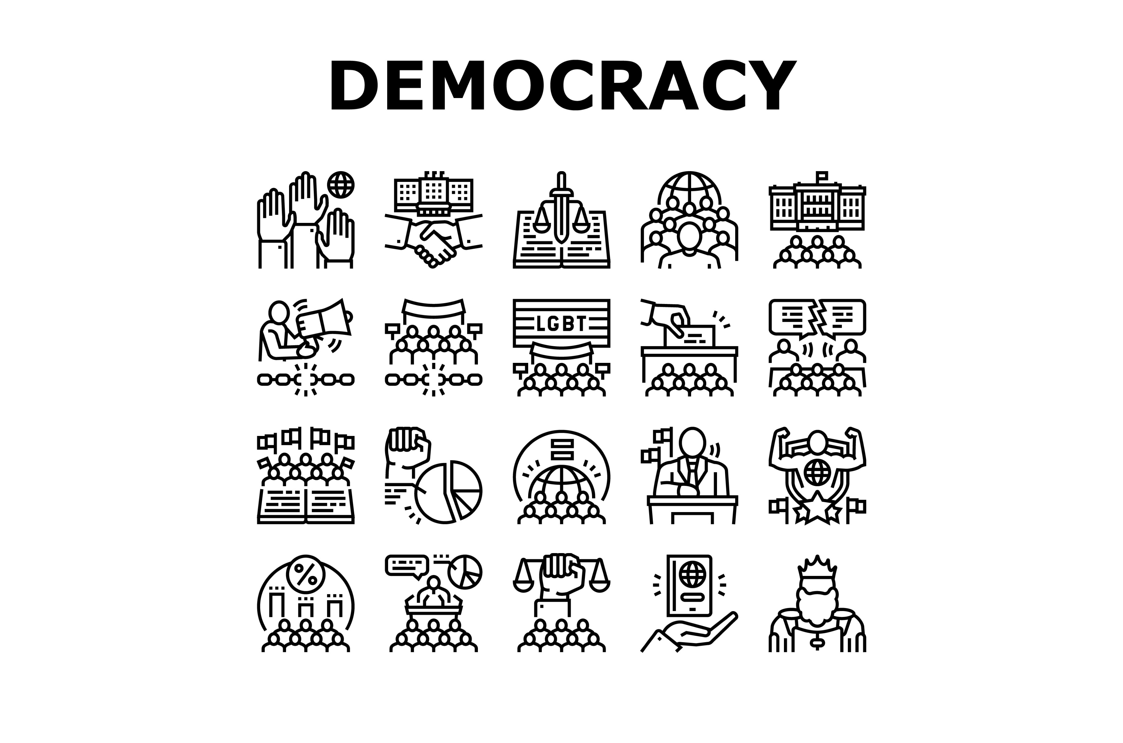 Democracy Government Politic Icons, an Industrial Photo by pikepicture
