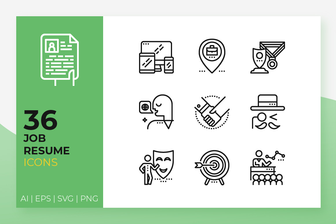 Job Resume Icons, an Icon by Becris
