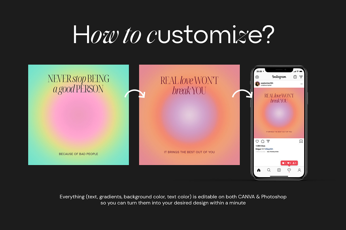 Instagram Gradient Quotes CANVA