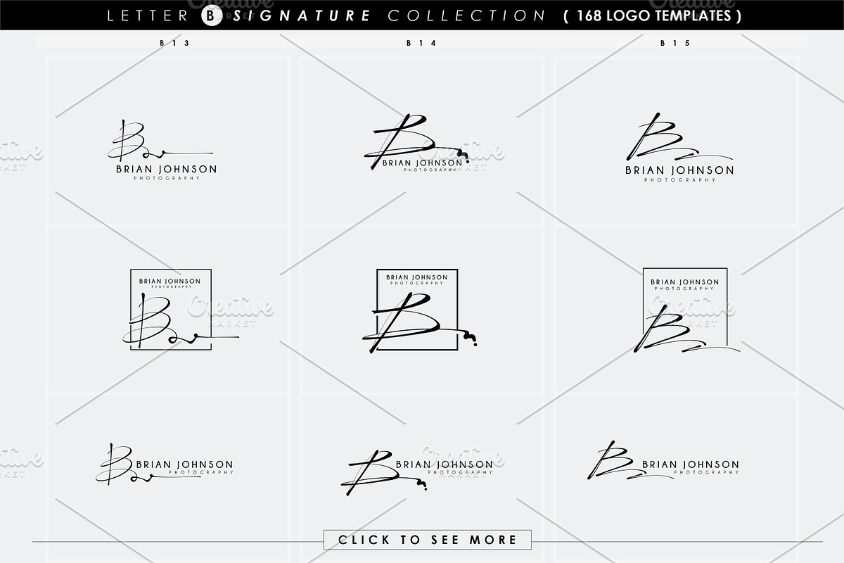 168 LETTER B SIGNATURE monogram logo, a Branding & Logo Template by ...