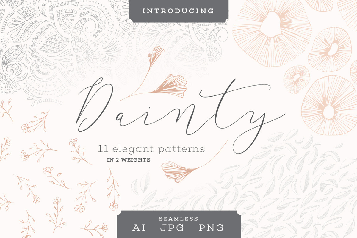 11 Dainty Patterns, a Pattern Graphic by Anugraha Design