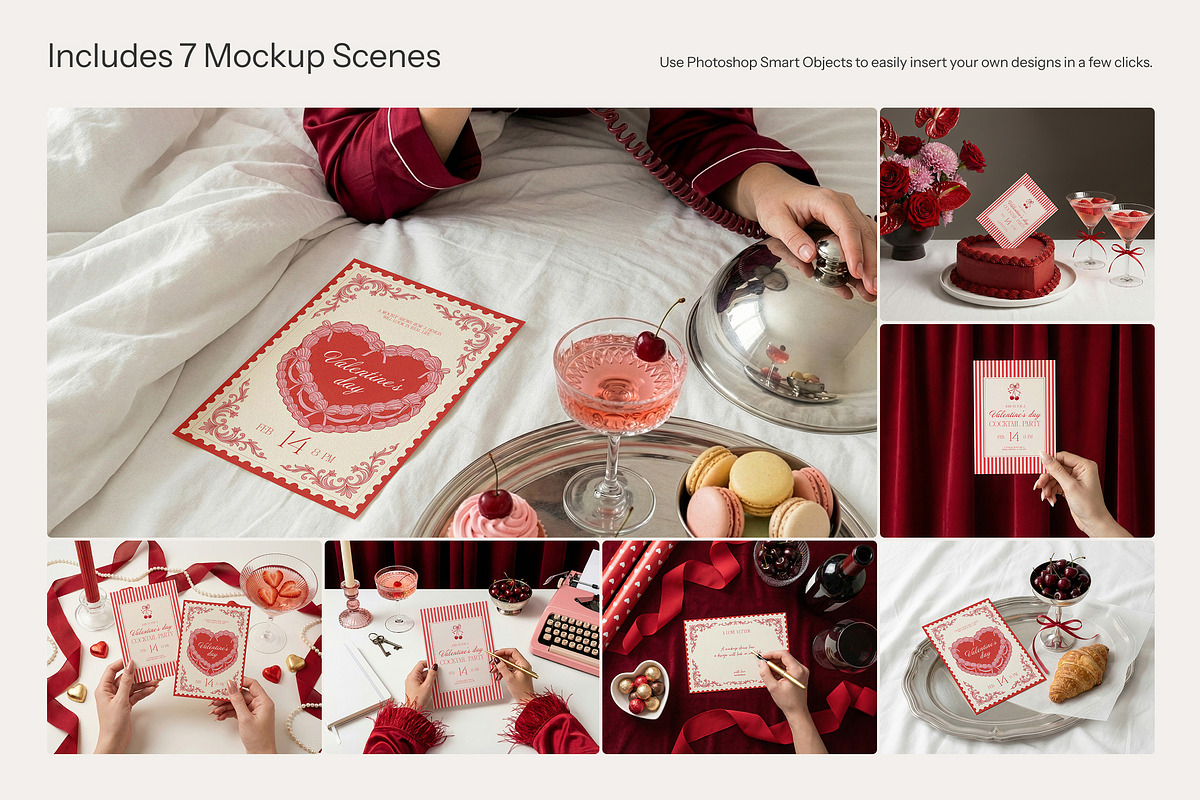 Valentine's Day Card Mockup Bundle, a Product Mockup by Wildfield Studio
