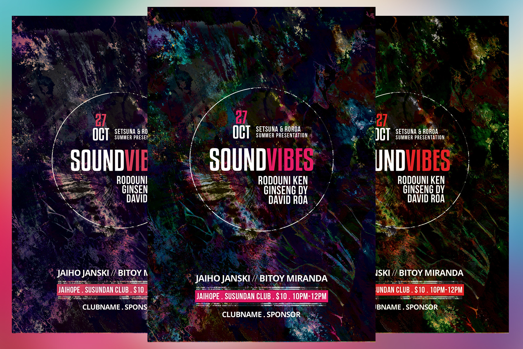 Sound Vibes Club Flyer, a Flyer Template by KiraYamato Design Studio