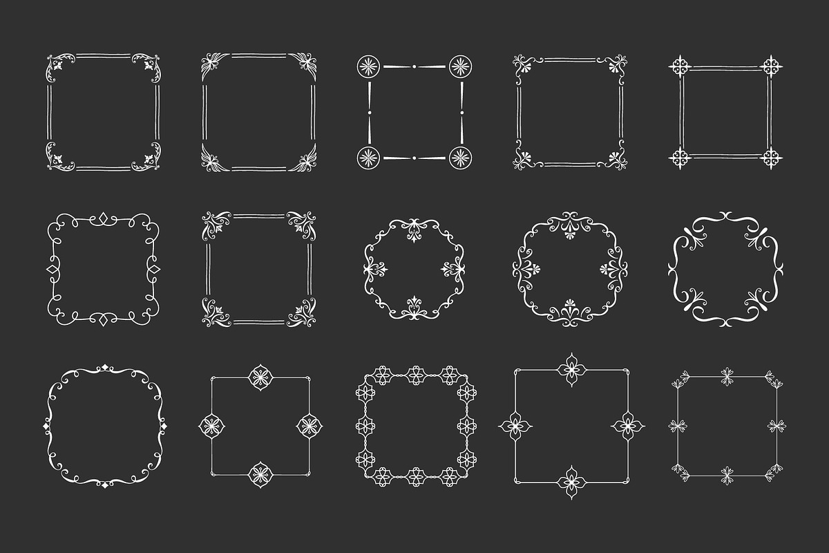 210 hand drawn frames & borders, a Decorative Illustration by Anatartan ...