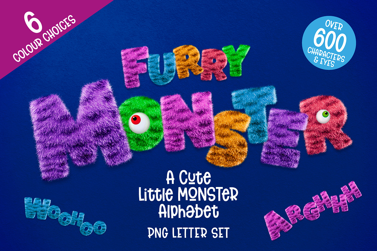 Furry Monster Alphabet | PNG Letters, an Object Graphic by Little Type ...