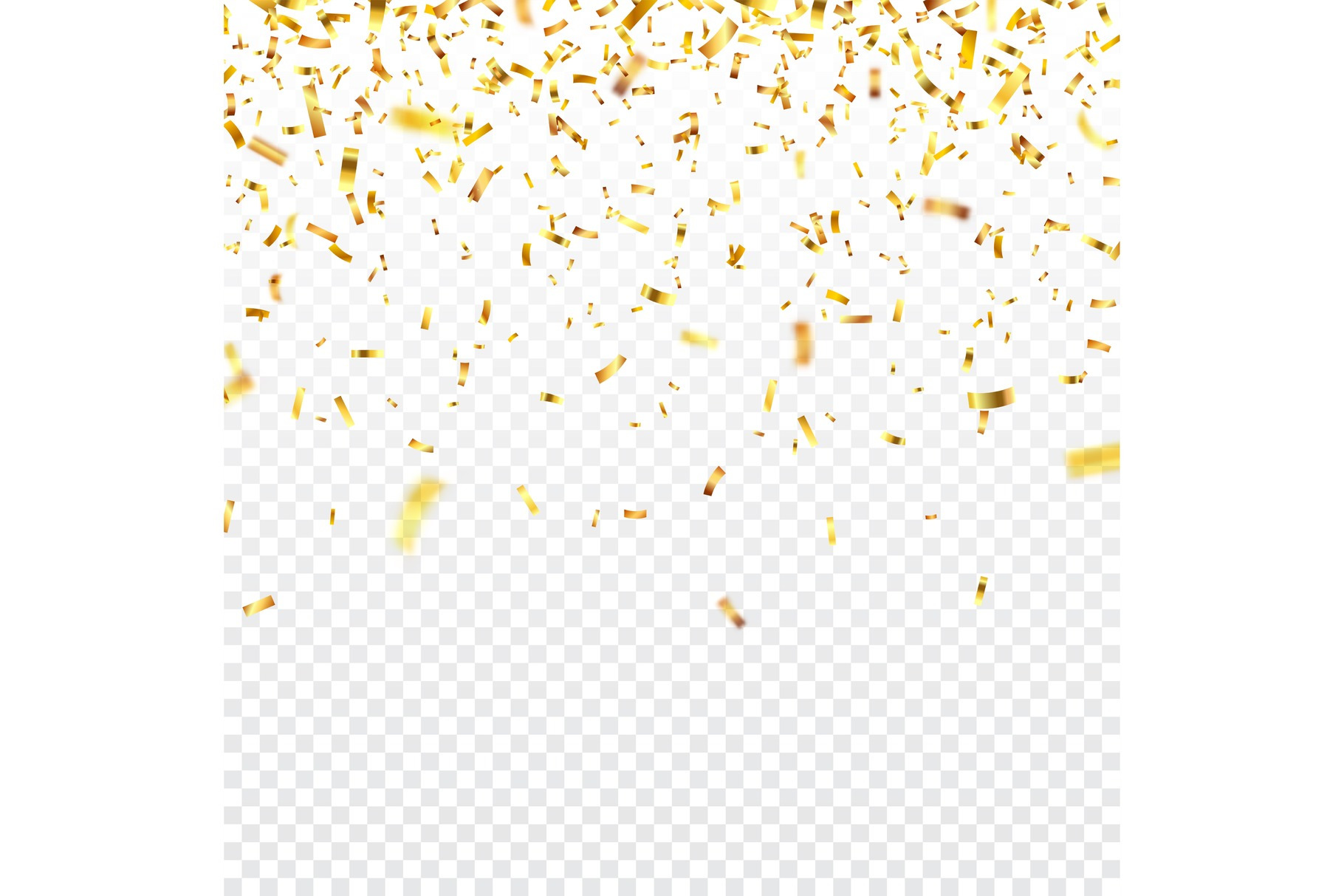Christmas golden confetti. Falling shiny confetti glitters in gold ...