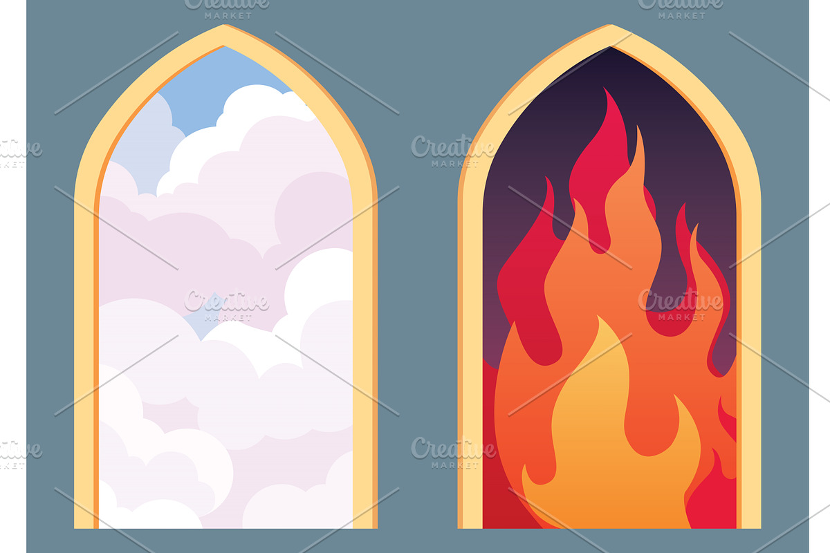Heaven and Hell, an Illustration by Malchev