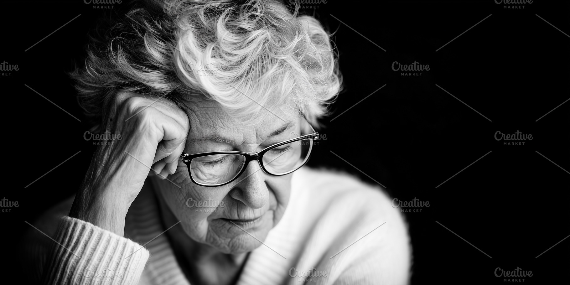 Black and white portrait of a senior, a Person Photo by MistyDay