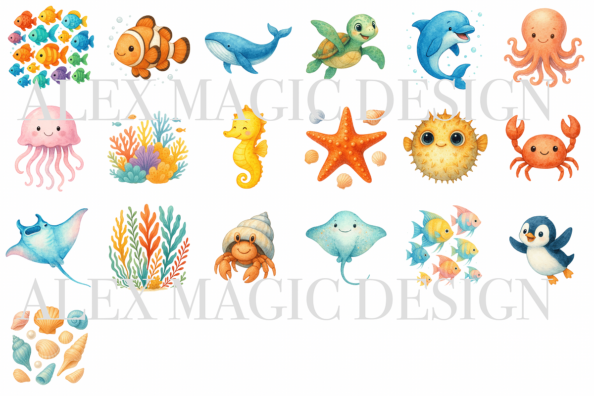 Underwater Clipart Set
