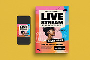 Holographic Live Stream Flyer, a Flyer Template by Guuver