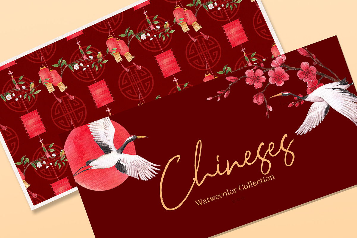 Chinese Traditional watercolor, an Illustration by CreativeValuation