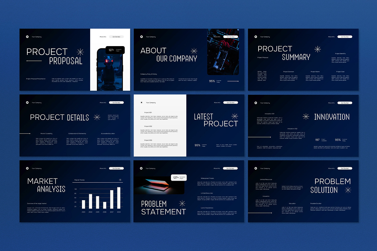 Blue Technology Company Keynote, a Presentation Template by graphicook