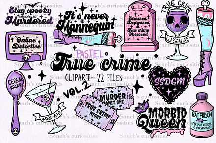 True Crime Lineart - PNG pack | Illustrations ~ Creative Market