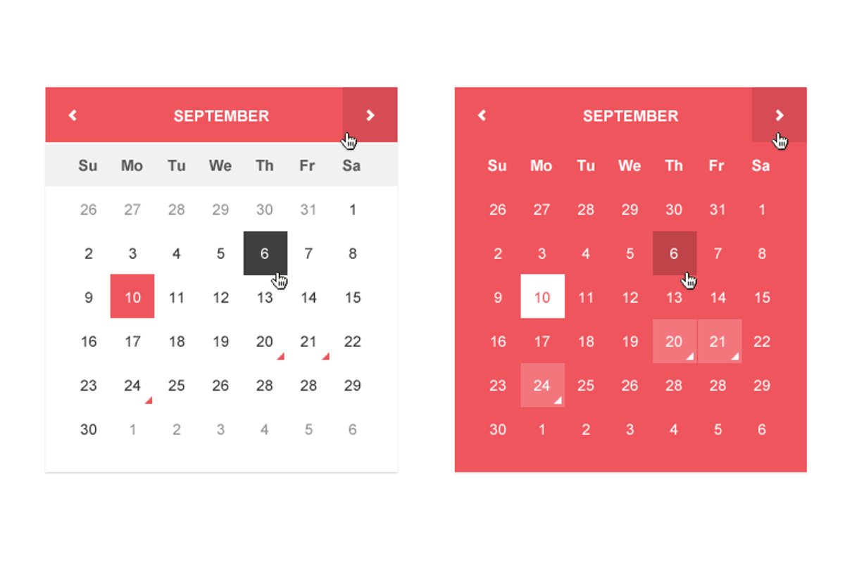 Flat Minimalistic Calendar Widgets, a Templates & Theme by Ondrej Lechan