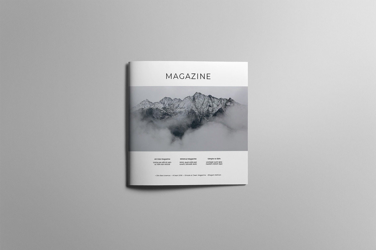 Square Magazine Template, a Magazine Template by Uloel Design
