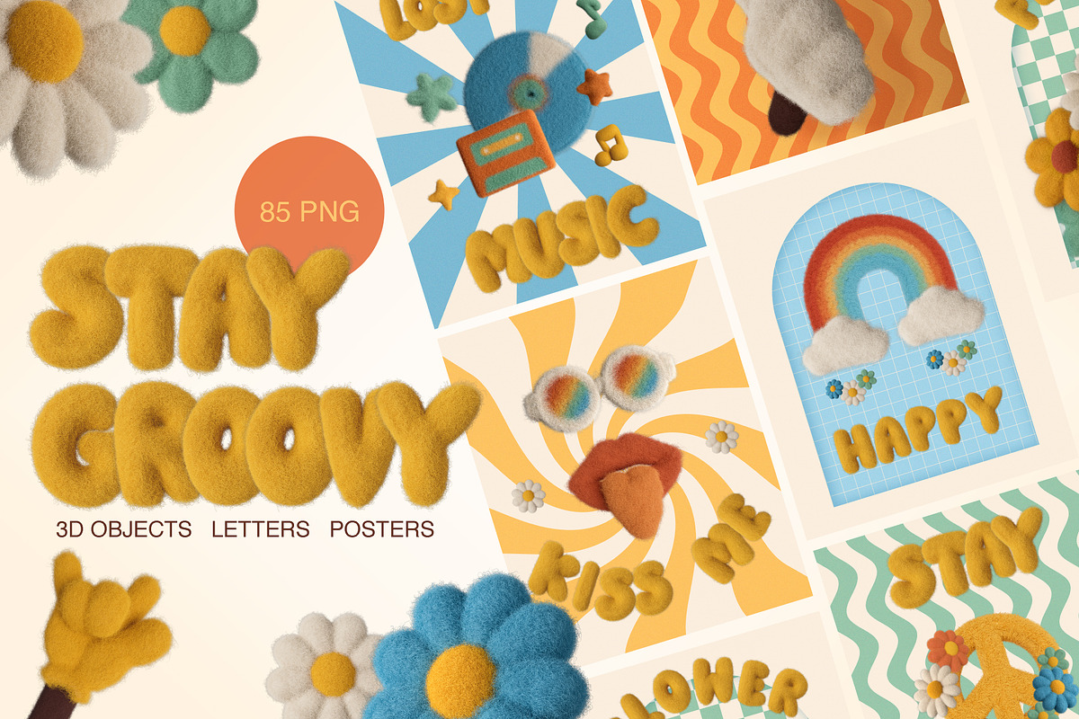 3D Groovy Woolen Kit Creator, an Object Graphic by Polli Deeva