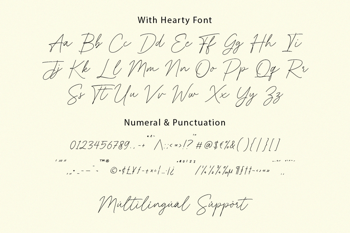 With Hearty - Heart Script Font | Creative Market