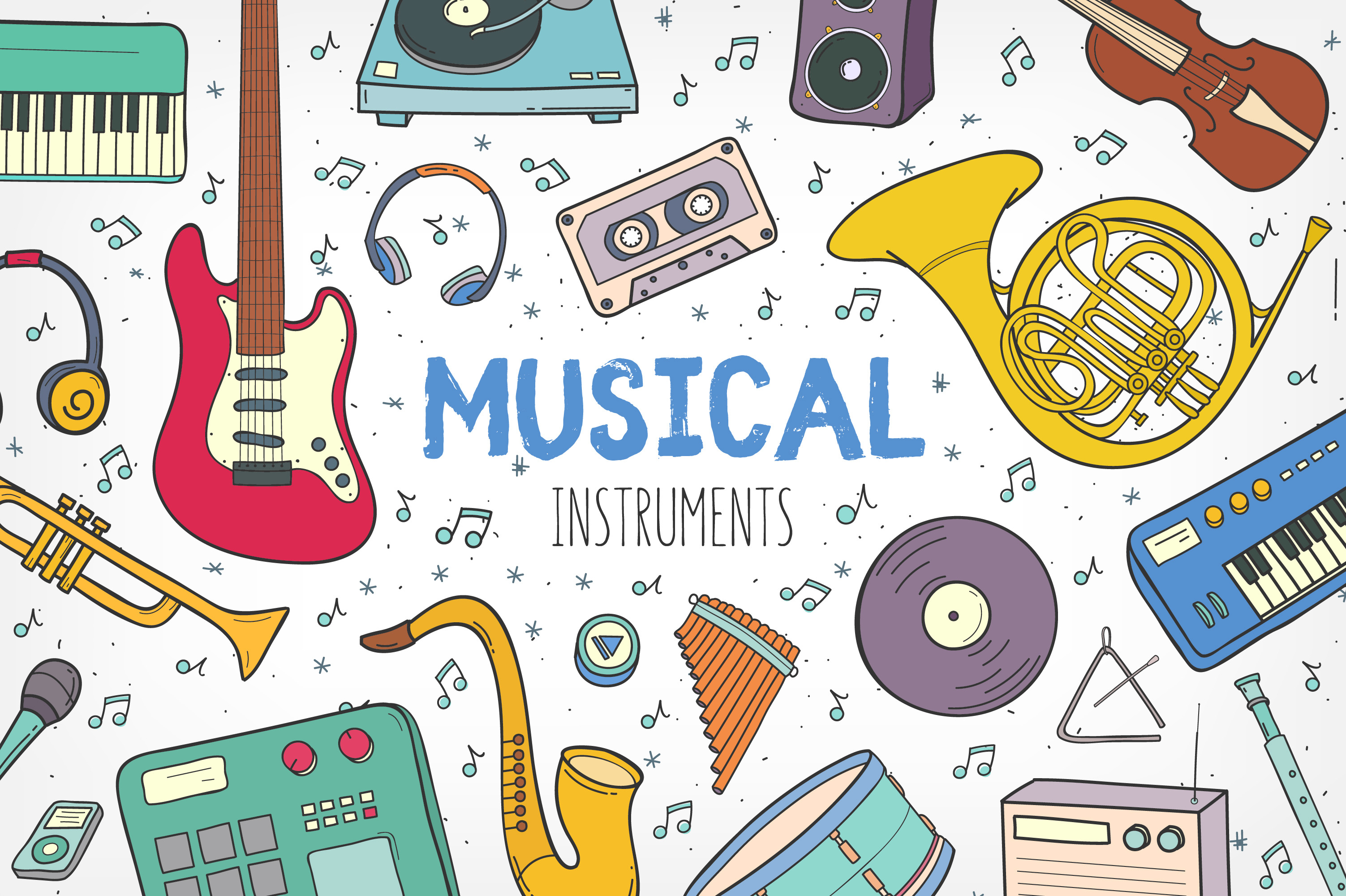 Various musical instruments, an Object Illustration by Good Studio