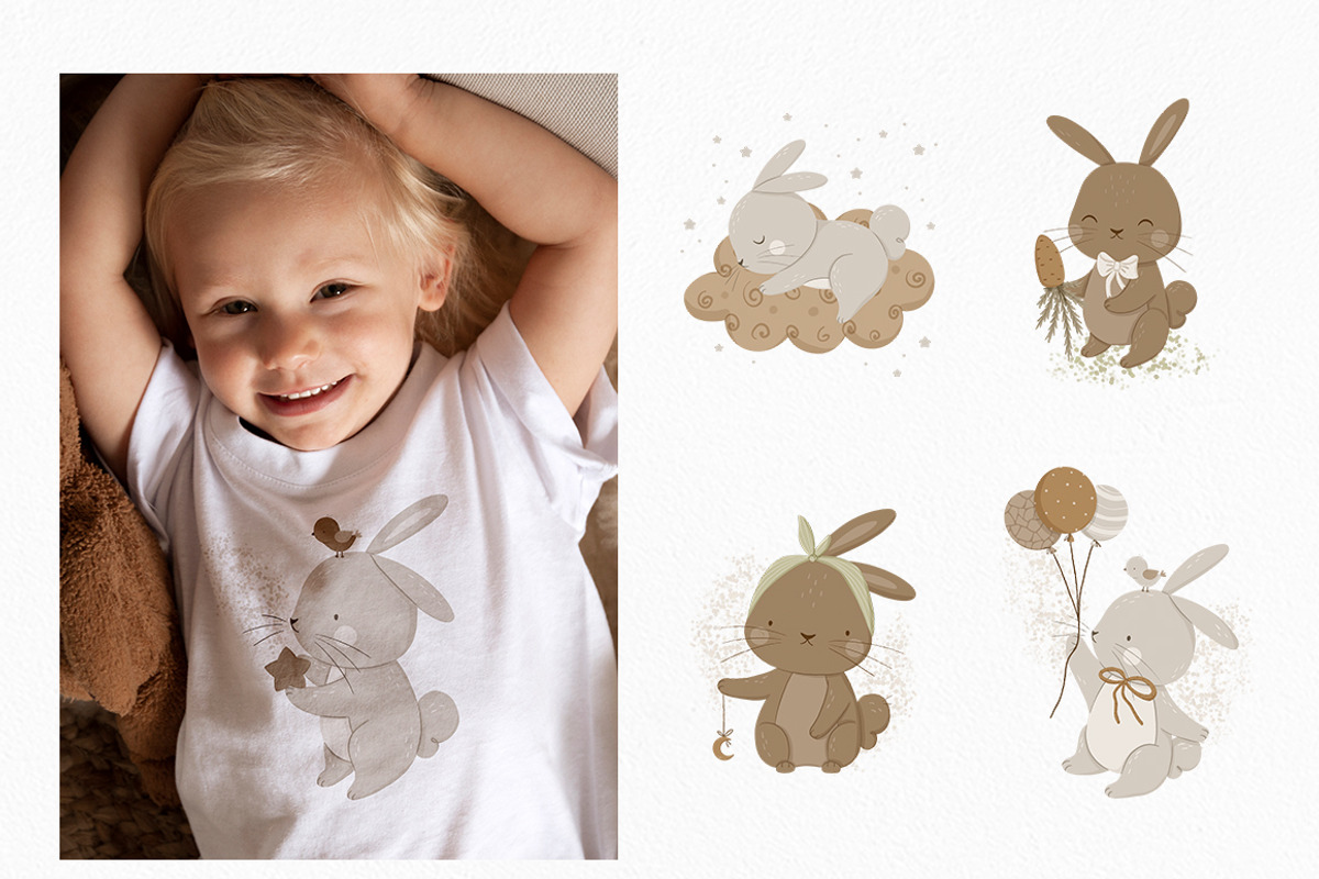 Baby Rabbit illustration & patterns