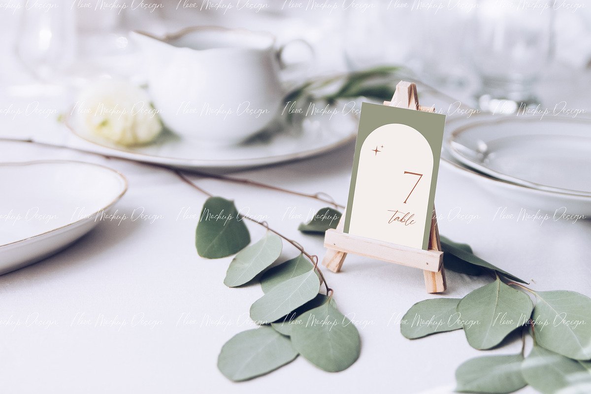 Table Number Mockup,Name Card Mockup, a Product Mockup by ILoveMockupDesign
