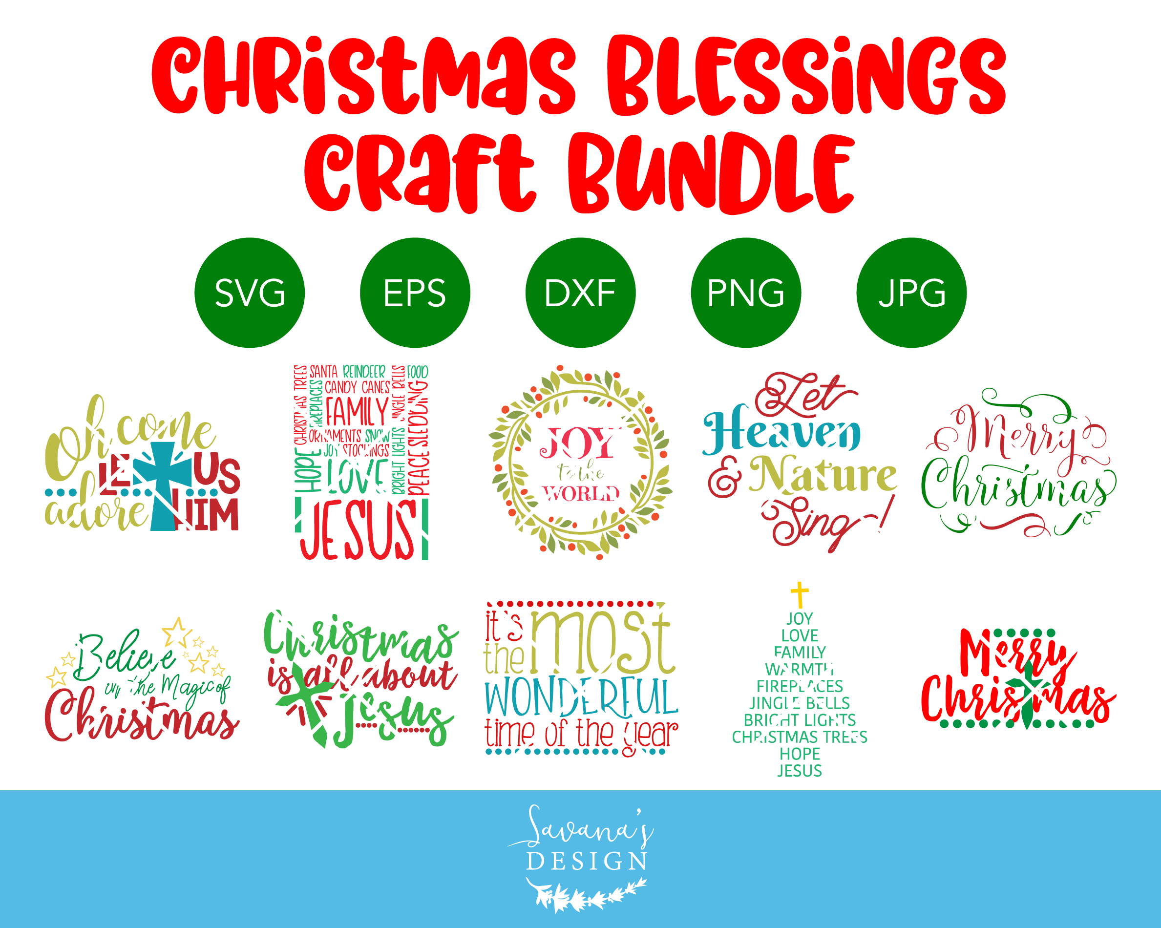 Christmas Blessings SVG Christian, an Illustration by SavanasDesign
