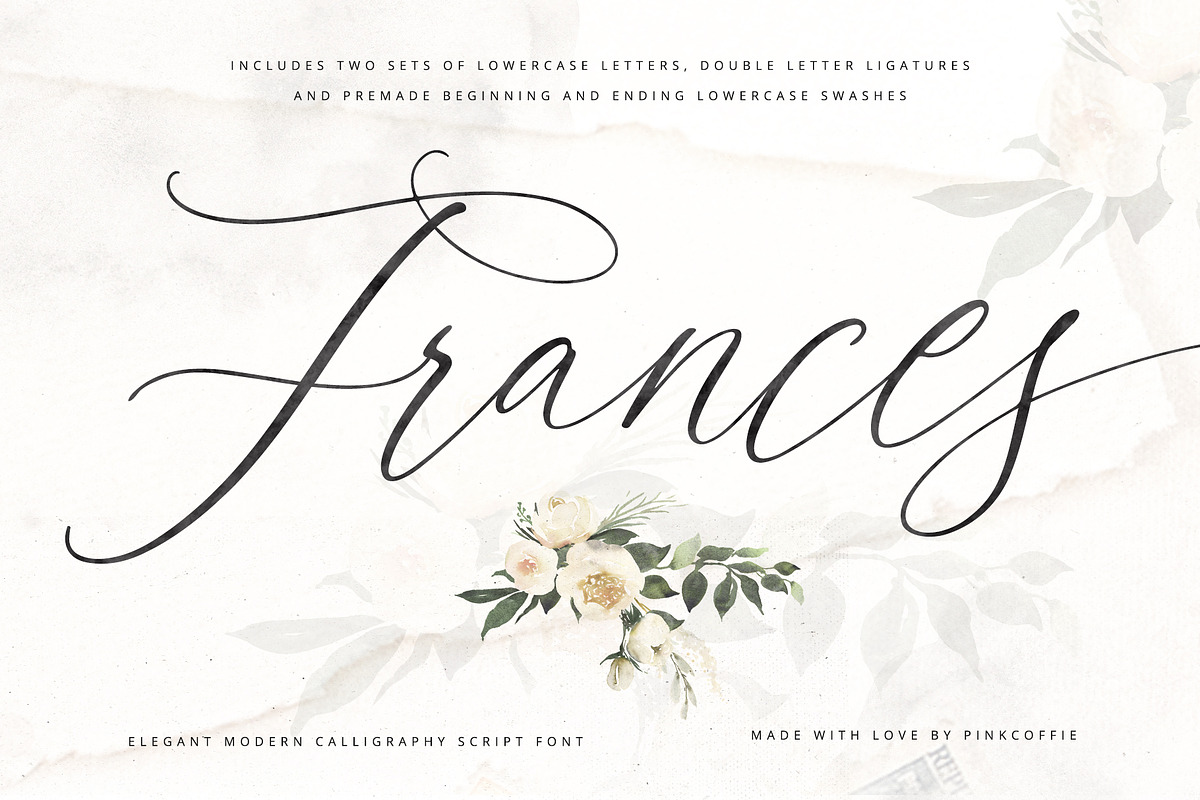 Frances | Modern Calligraphy Script, a Script Font by Pink Coffie ...