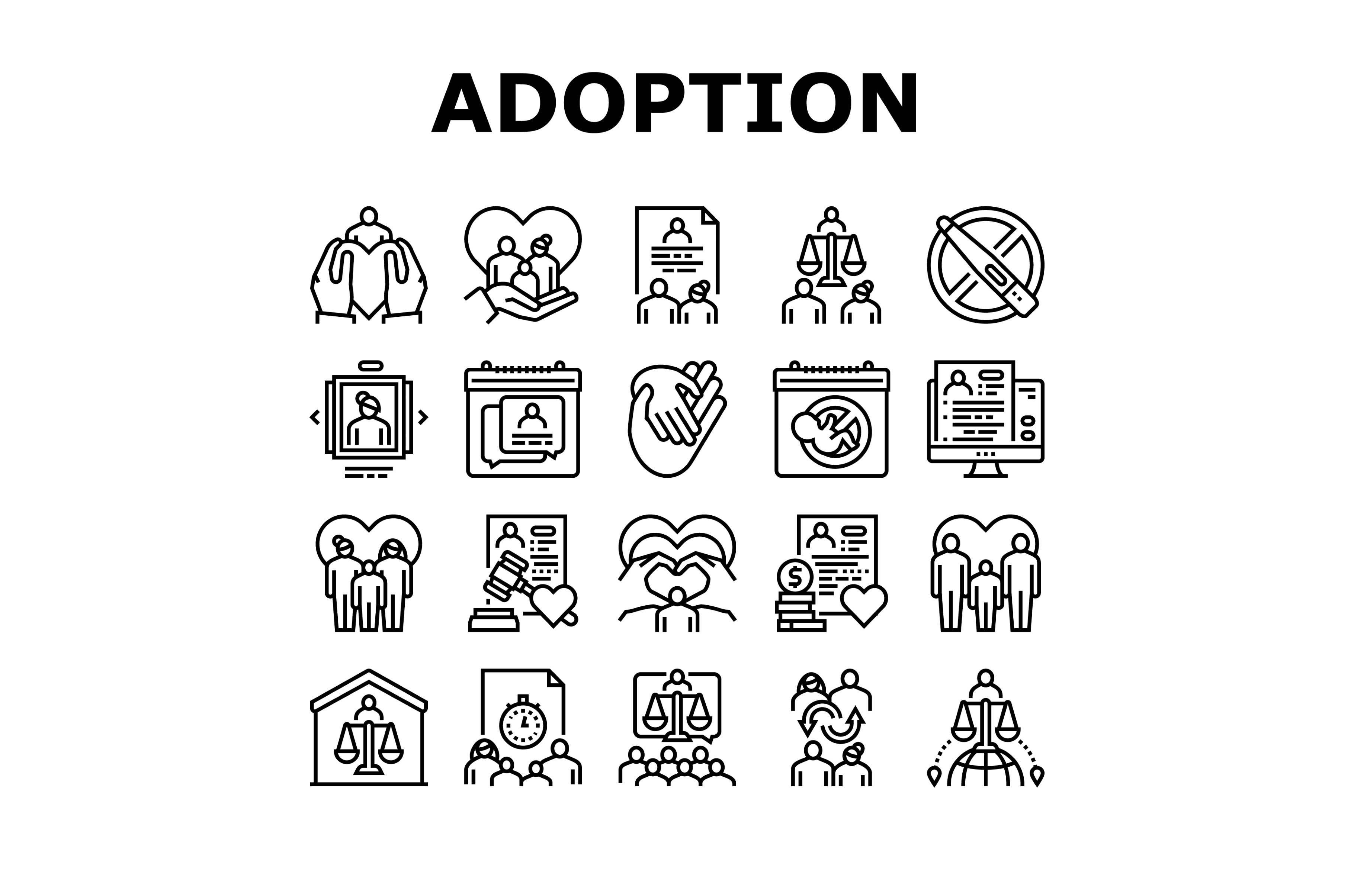 Child Adoption Care Collection Icons, an Industrial Photo by pikepicture