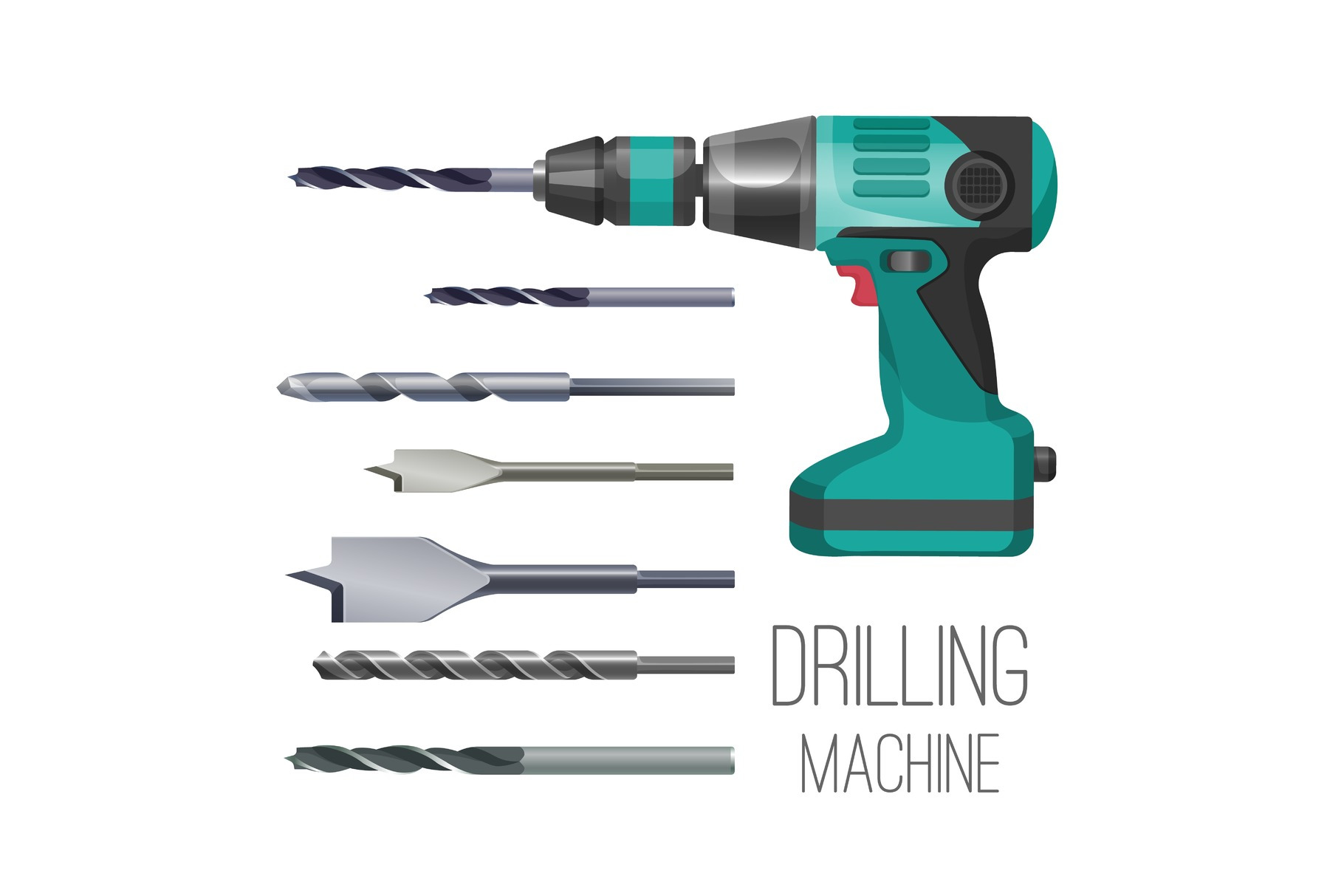 Drilling machine or hand drill fitted with cutting or driving tool, an ...