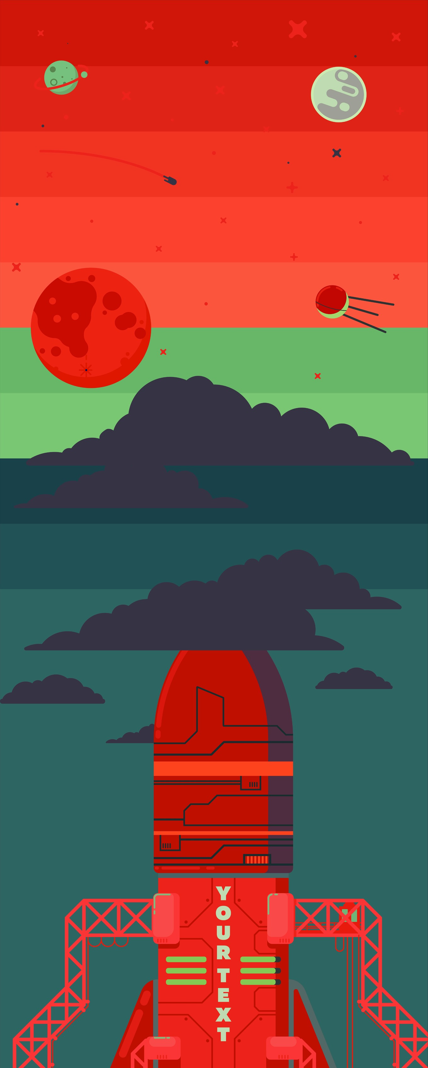 Rocket ship illustration, a Technology Illustration by YashkovskiyMD